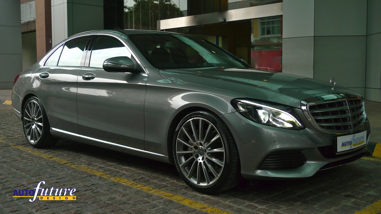 New C Class W205 installed with AMG Wheels and H&R Lowering Spring ...